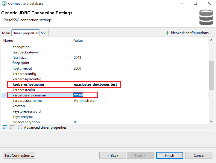 Setting up DBeaver for Kerberos authentication to Exasol